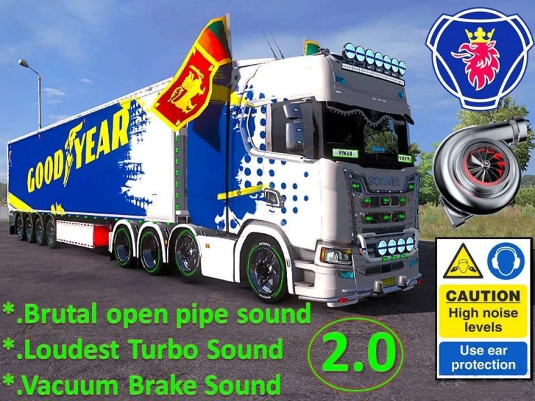 Scania V8 Open Pipe Brutal Sound v2.0 1.40 - 1.41 ETS2 - ETS2 Mod | ATS Mod