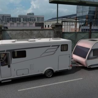 Camping-car avec caravane remorque v7.0 1.42 ETS2 - ETS2 Mod | ATS Mod