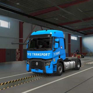 SKIN TFS TRANSPORT POUR RENAULT ET REMORQUE 1.46 ETS2 - ETS2 Mod | ATS Mod