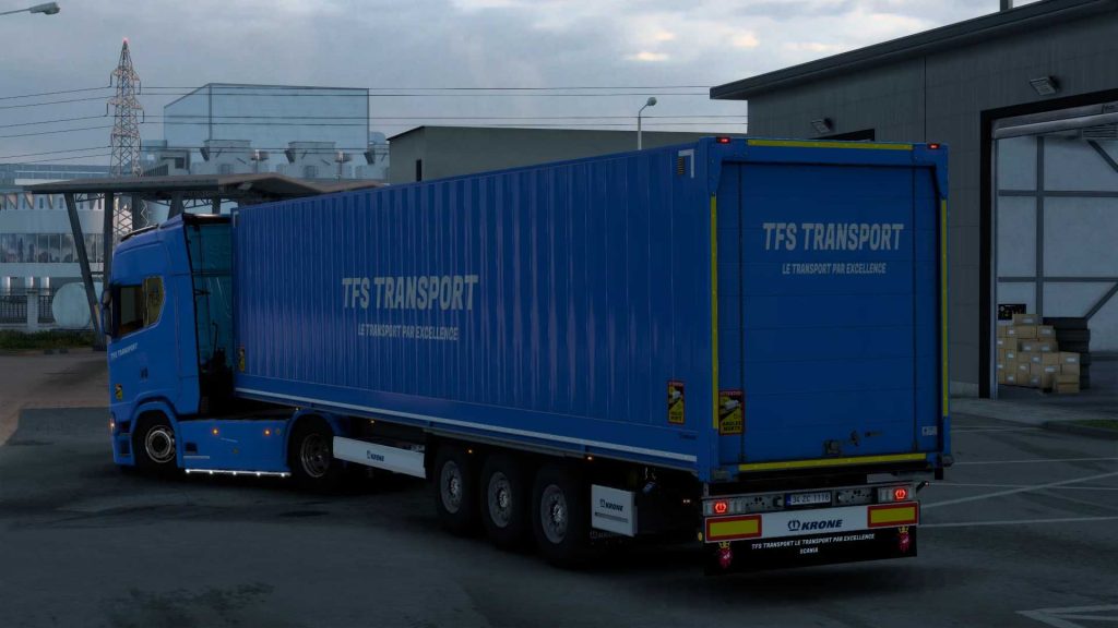 TFS TRANSPORT SKIN SCANIA S ET REMORQUE KRONE 1.46 ETS2 - ETS2 Mod ...