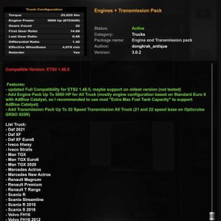 Pack Moteur + Transmission (Moteur 5000CV + Boite 22 Shifter) - 1.48.5 ...