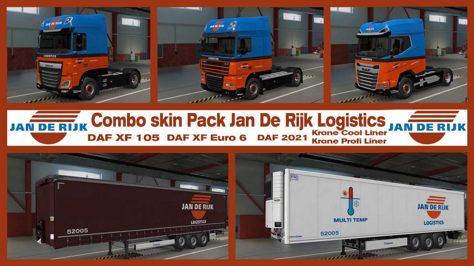 Pack de skins combo Jan De Rijk Logistics v1.1 ETS2 - ETS2 Mod | ATS Mod