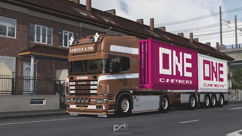 Scania 164L V8 580 + Remorque Poiroux & Fils v2 1.49 ETS2 - ETS2 Mod | ATS Mod