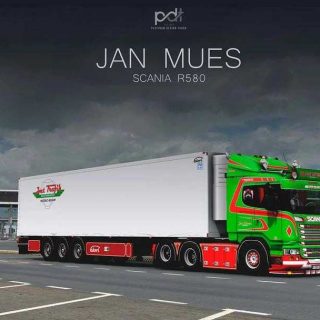 Scania R580 + Remorque Jan Mues v5.0 1.49 ETS2 - ETS2 Mod | ATS Mod