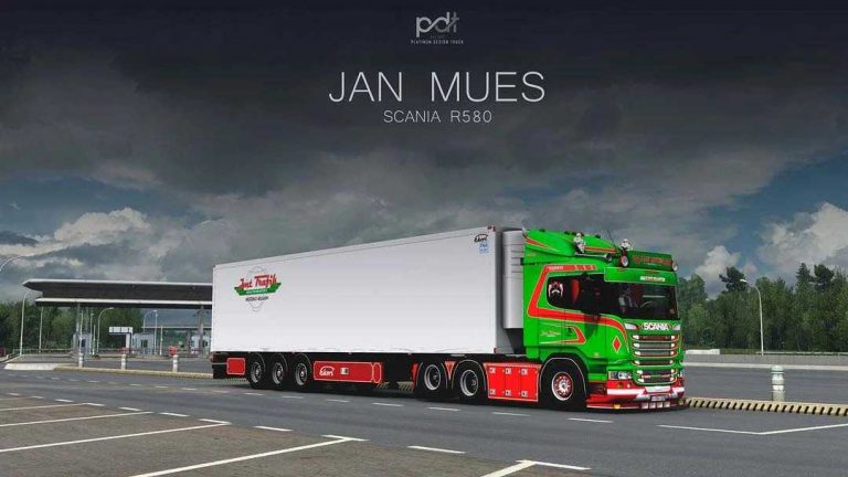 Scania R580 + Remorque Jan Mues v5.0 1.49 ETS2 - ETS2 Mod | ATS Mod