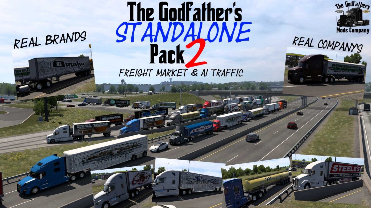 Pack de marché/trafic de fret autonome du Parrain 2 v1.3 ATS - ETS2 Mod | ATS Mod