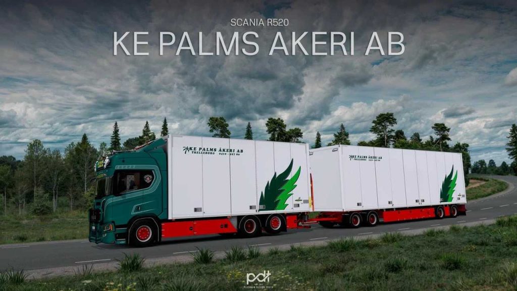 Scania R520 KE Palms Akeri AB + Remorque v7.0 1.53 ETS2 - ETS2 Mod | ATS Mod