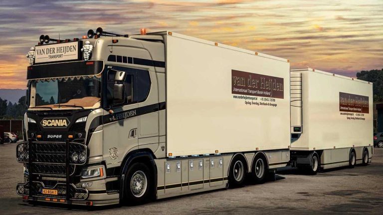 Scania NG S580 V8 Thermo Line Tandem + Remorque v1.0 1.53 ETS2 - ETS2 ...