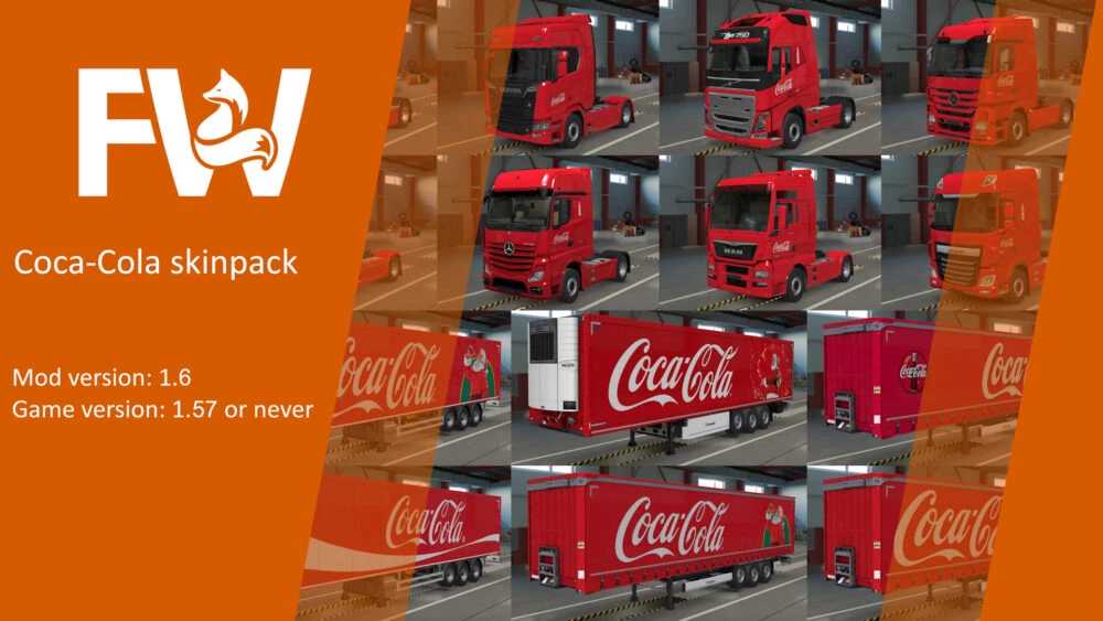 Pack de skins Coca-Cola v1.6 ETS2 - ETS2 Mod | ATS Mod