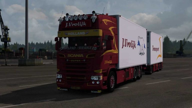 Scania R580 J.Vrolijk Transport + Remorque v15.0 1.57x ETS2 - ETS2 Mod ...