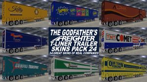 Pack de 24 skins de remorque cargo T-Liner du Parrain pour ATS - ETS2 ...