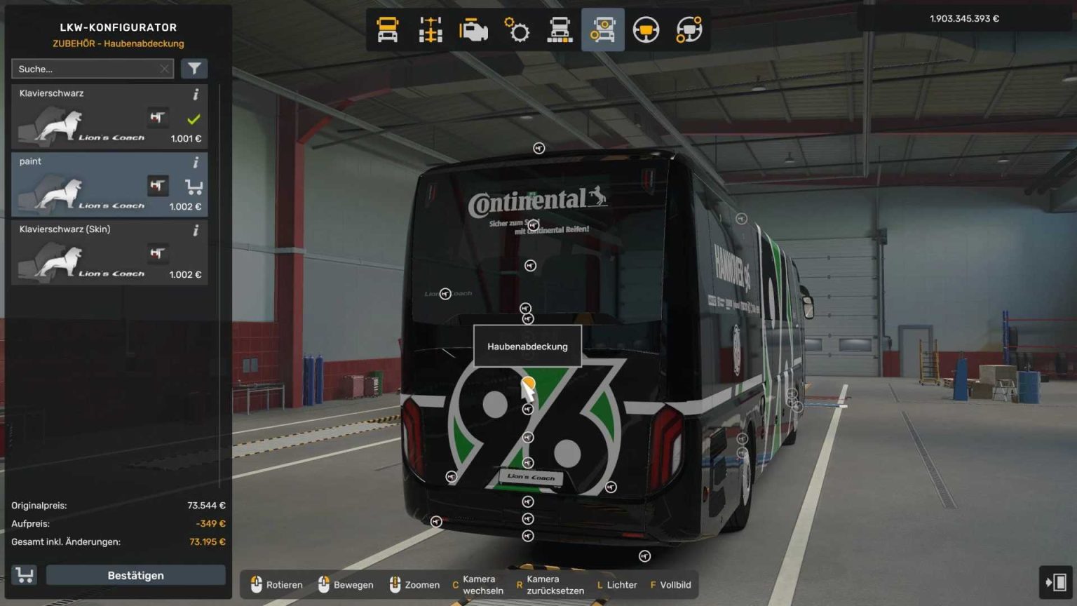 Skin de bus de l'équipe Man Lions Coach Hanovre 96 v1.0 pour ETS2 ...